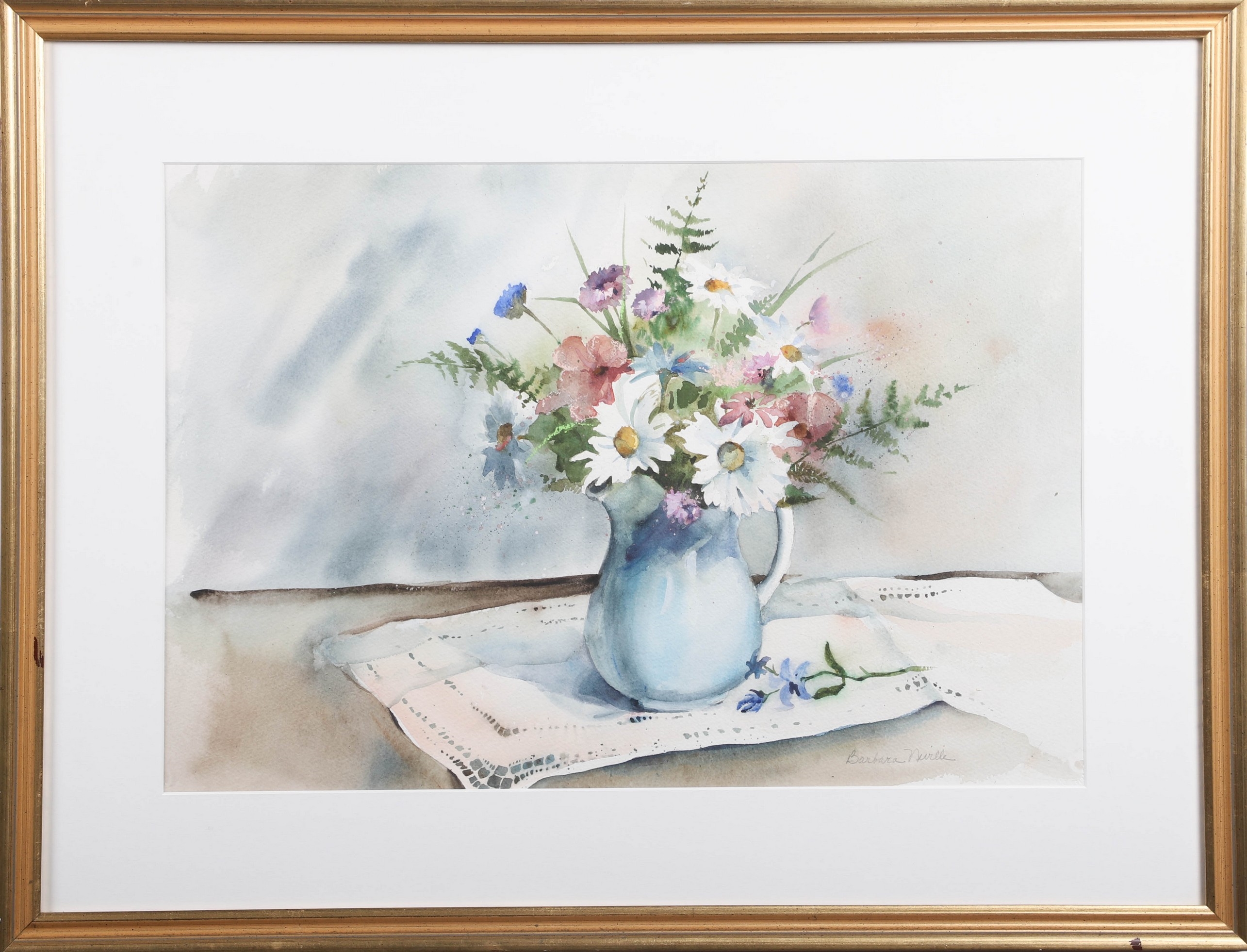 Barbara Neville | 2 Floral Watercolor Paintings | MutualArt