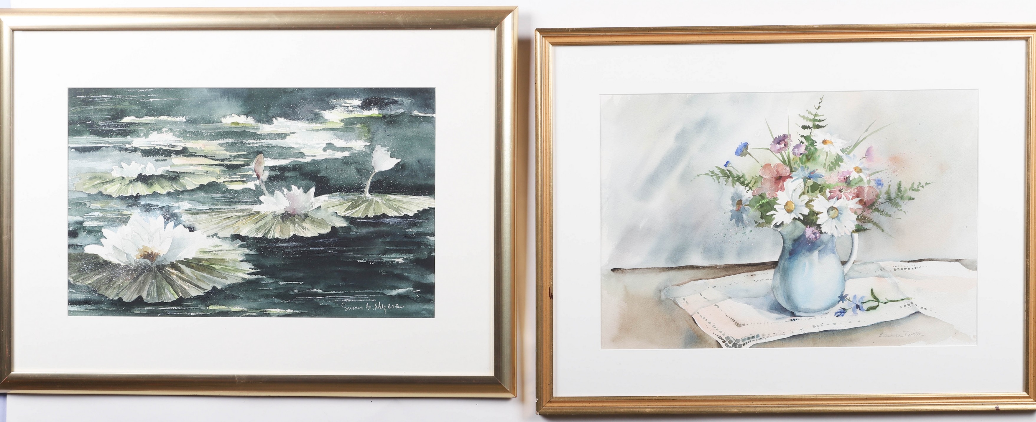 Barbara Neville | 2 Floral Watercolor Paintings | MutualArt