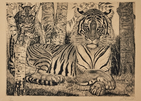 Eduard Wiiralt | Lamav Tiiger (Reclining Tiger) | MutualArt