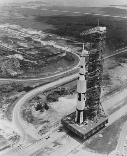 NASA | The Saturn V rocket on its launch pad at Cape Canaveral (Circa ...