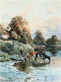 Peder Mork Monsted | Paysage de Villeneuve (1886) | MutualArt