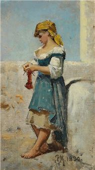 Peder Mork Monsted | Paysage de Villeneuve (1886) | MutualArt