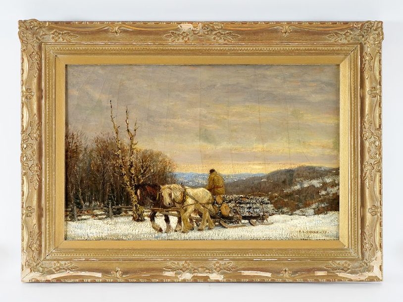 Frederick Simpson Coburn | Hauling the Logs | MutualArt