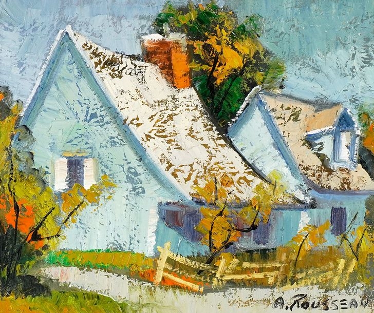 Albert Rousseau | Maison bleue à Vaudreuil (1977) | MutualArt