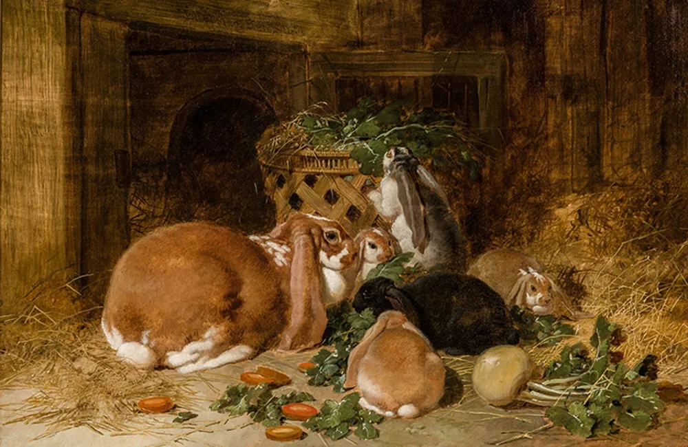 John Frederick Herring Sr. | LOP EARED RABBITS (1851) | MutualArt