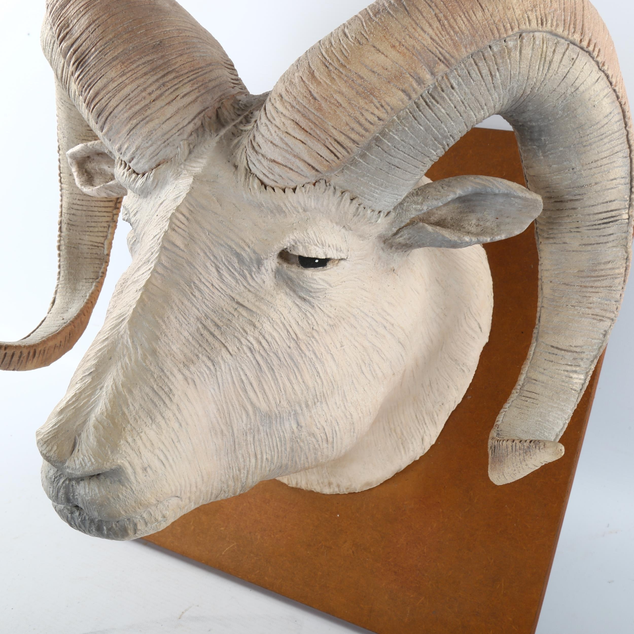 Jackie Summerfield | Ram's head ceramic sculpture | MutualArt