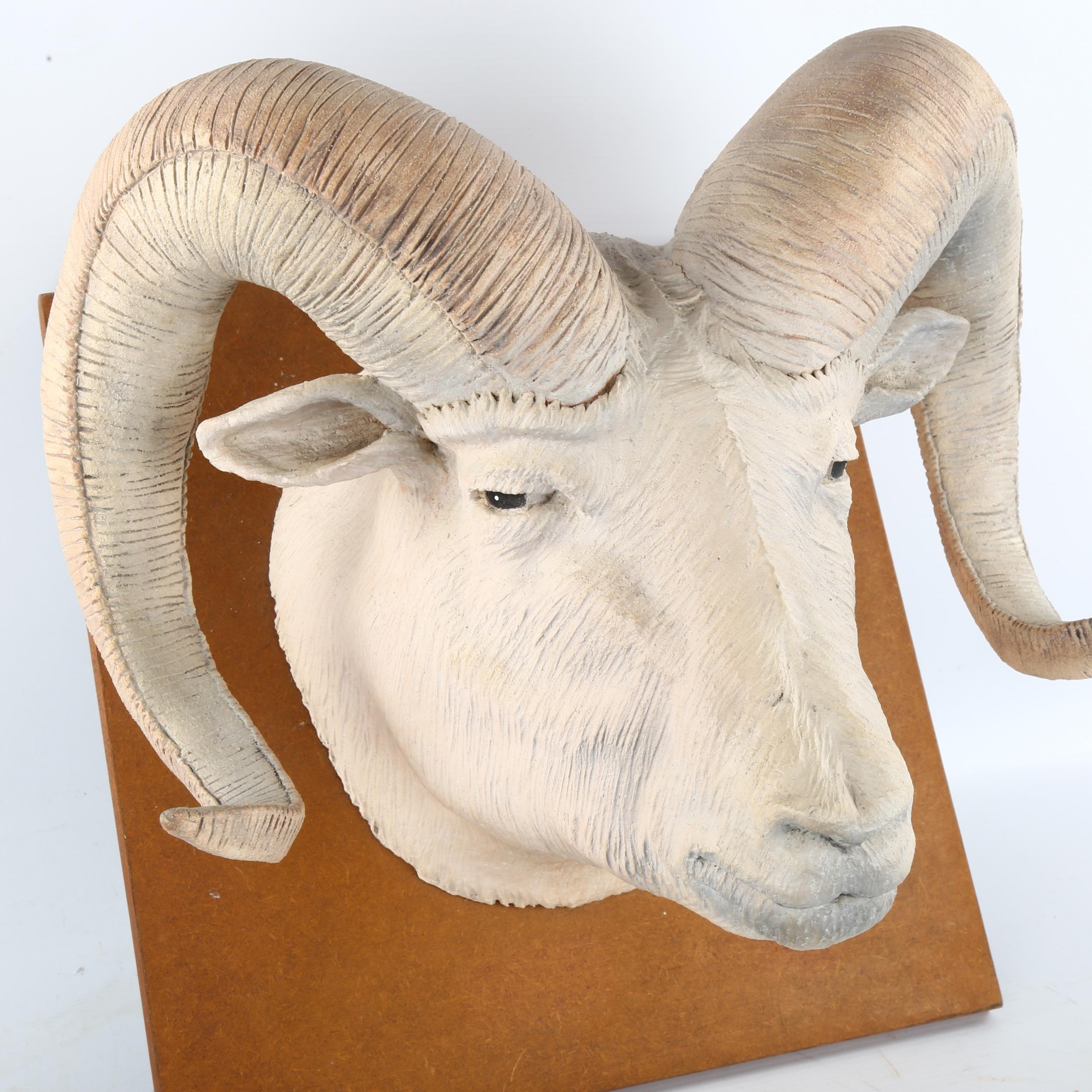 Jackie Summerfield | Ram's head ceramic sculpture | MutualArt