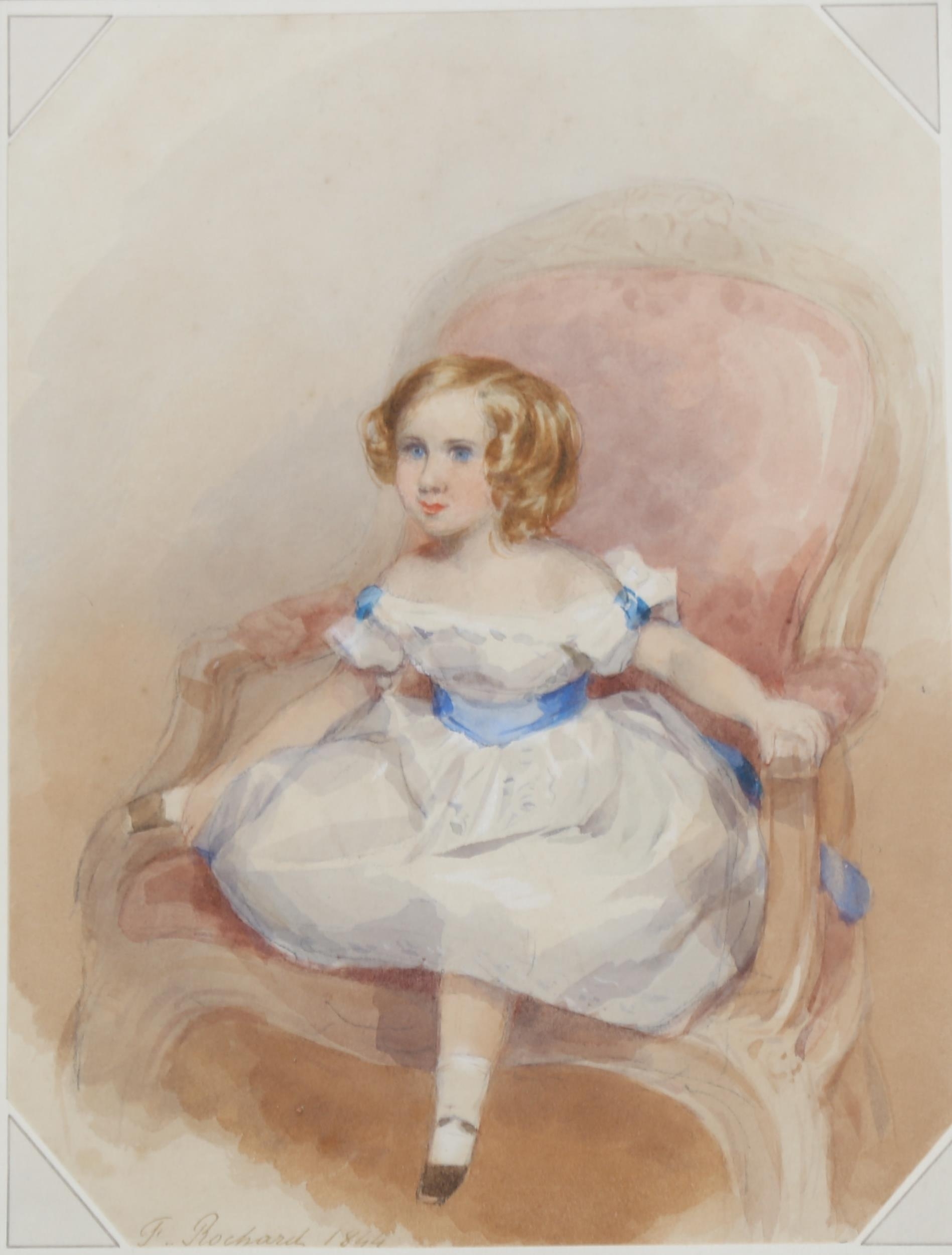 François Théodore Rochard | young girl in a chair | MutualArt
