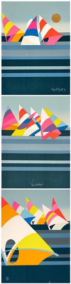 Stewart Merrett | Windsurfers, 1983 (triptych) (1983) | MutualArt