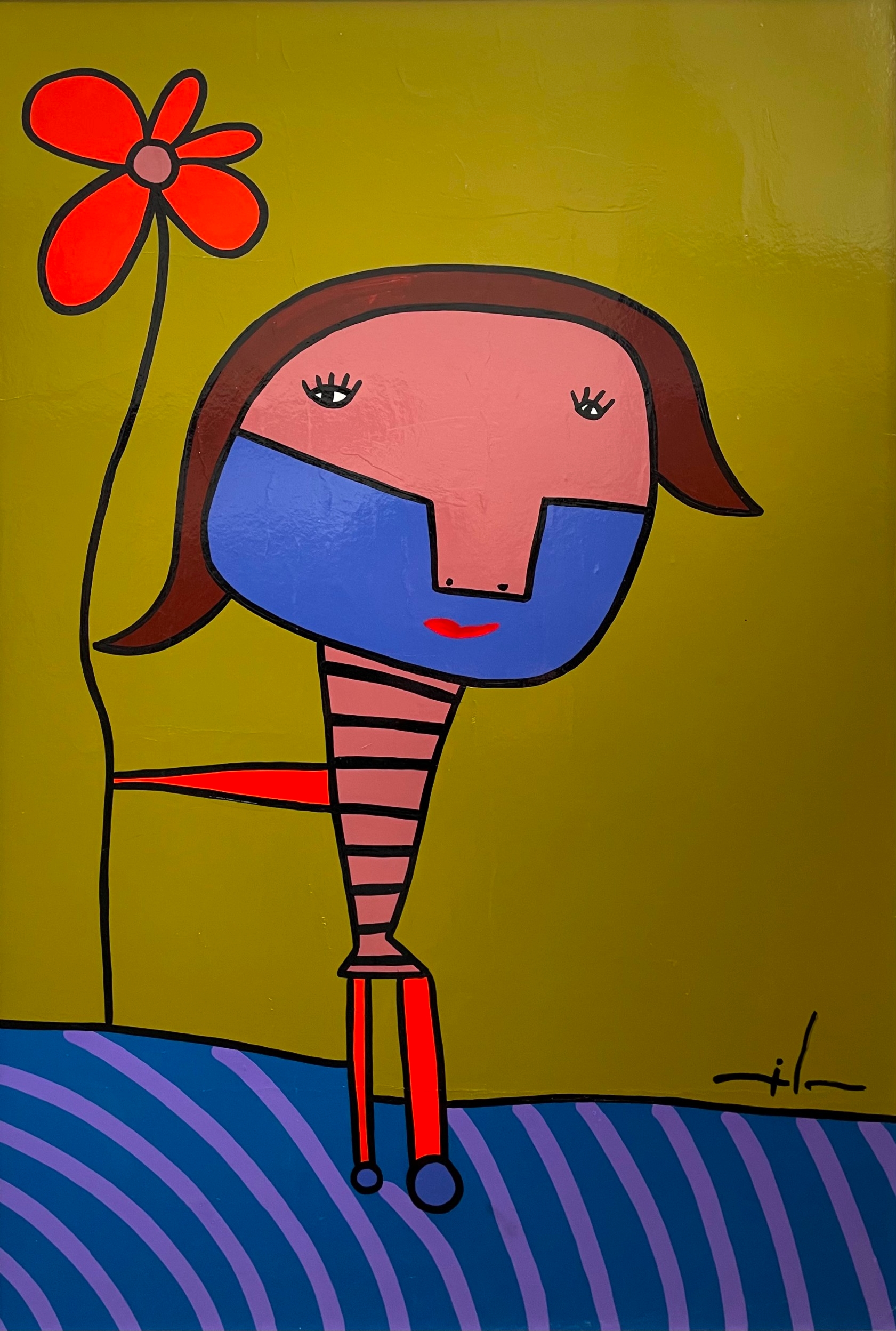 Milo Lockett | Niña con flor | MutualArt