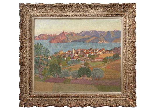 Charles Perrot | Landscape of small coastal village in Provence | MutualArt