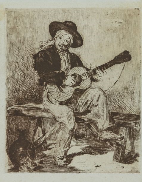 Manet Édouard | The Spanish Singer or the Guitarero. 1861. Etching. 245 ...