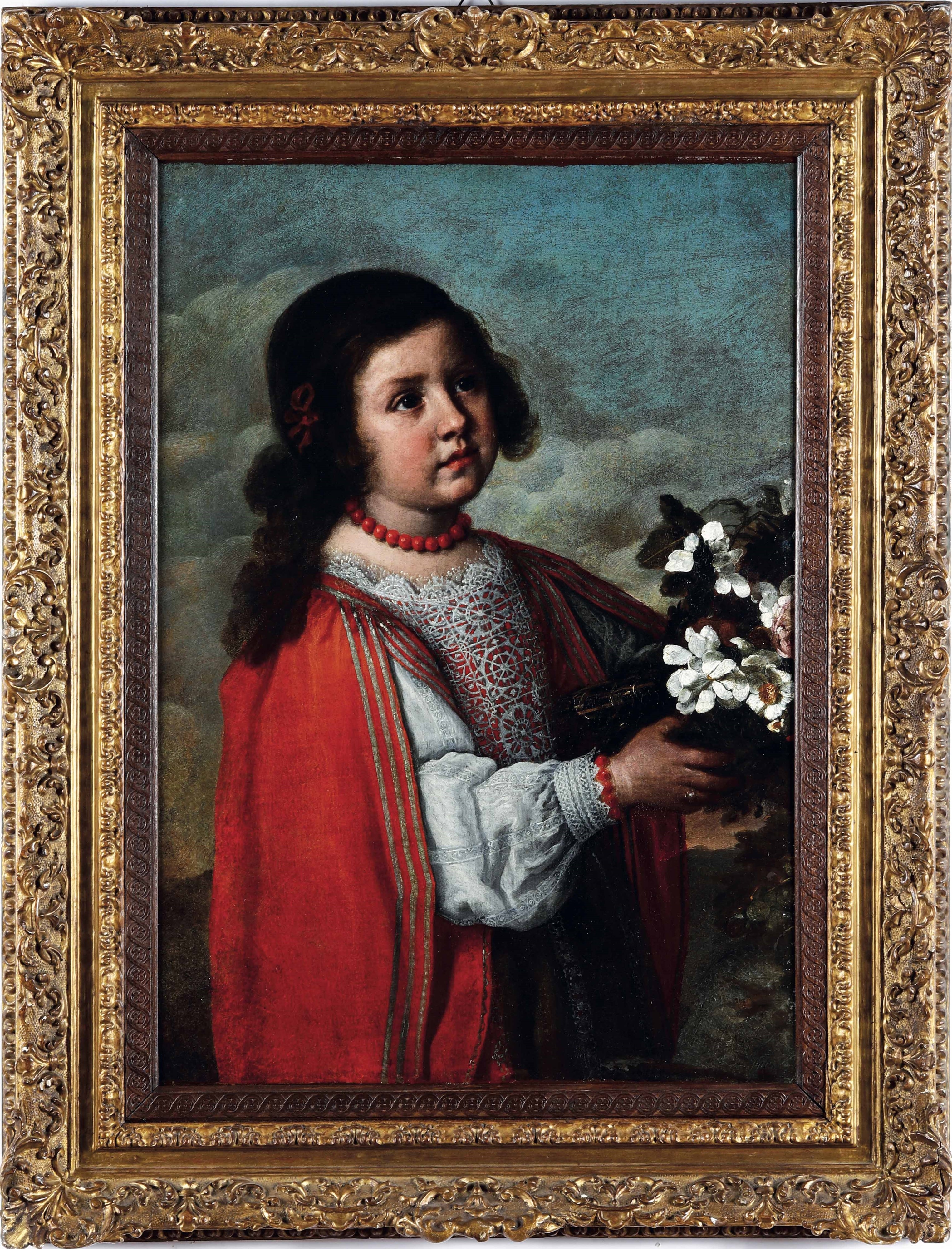 Carlo Ceresa | Ritratto di bambina con fiori e more | MutualArt