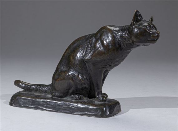 Louis Riché | Cat sniffing | MutualArt