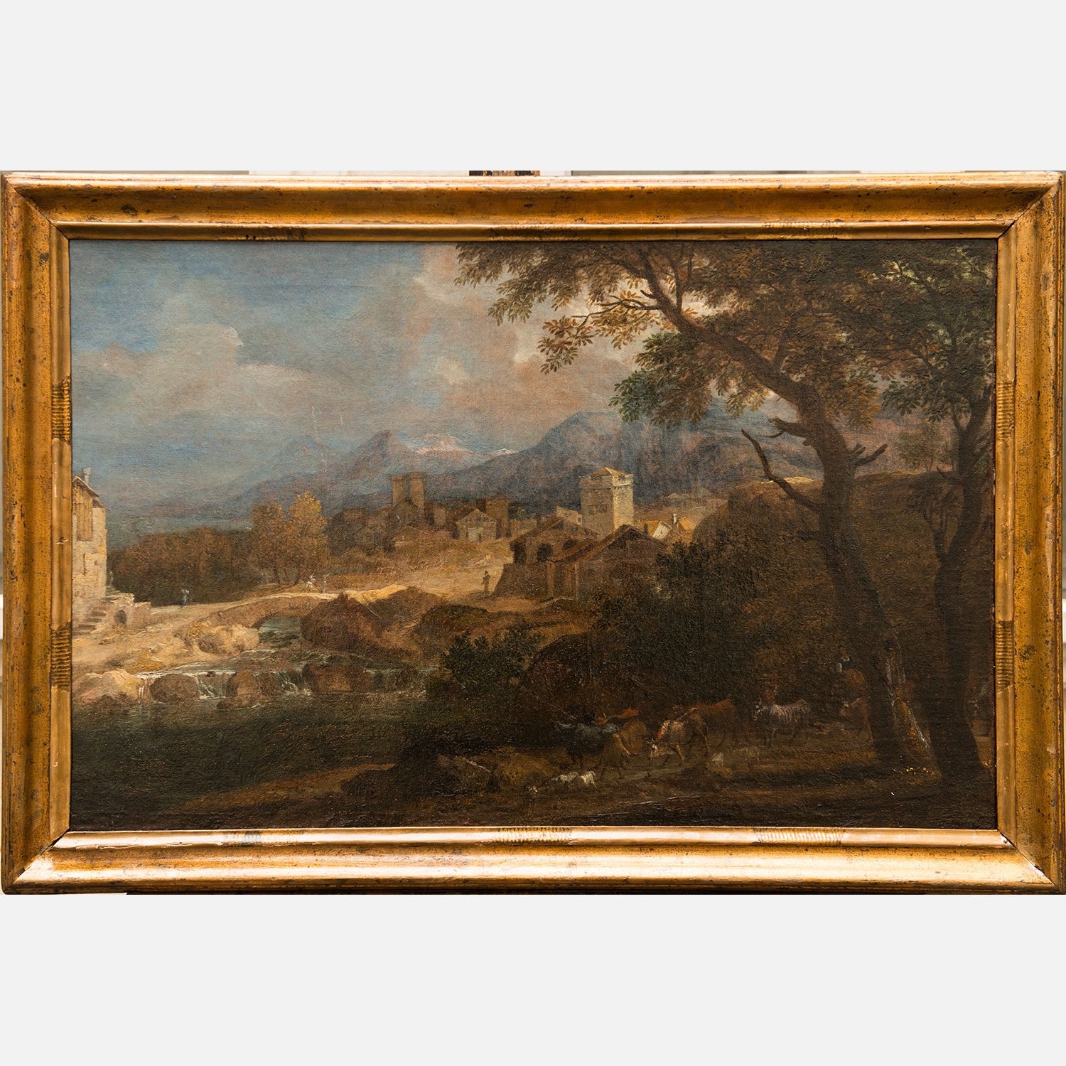 Johann Anton Eismann | Italian landscape with farmers | MutualArt