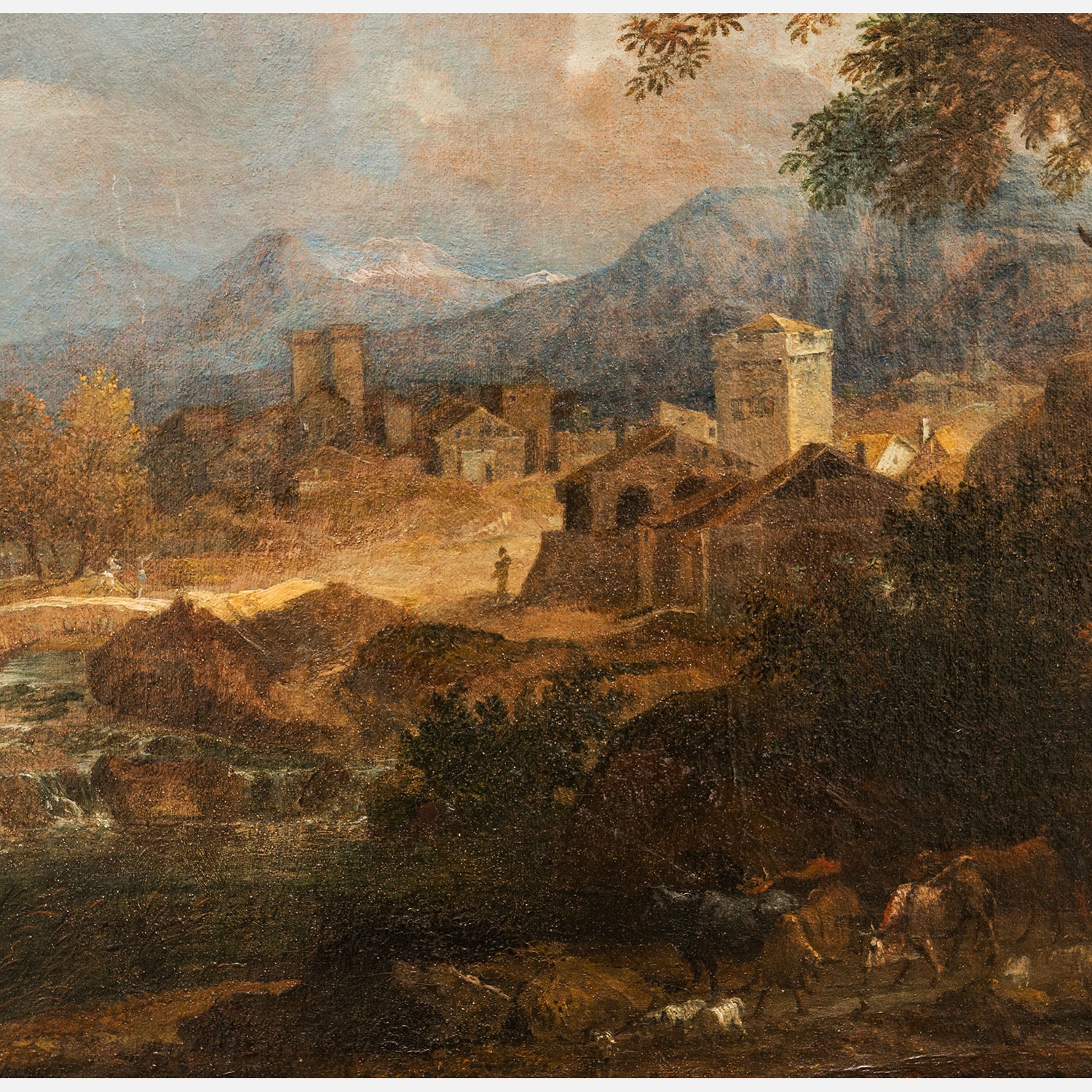 Johann Anton Eismann | Italian landscape with farmers | MutualArt