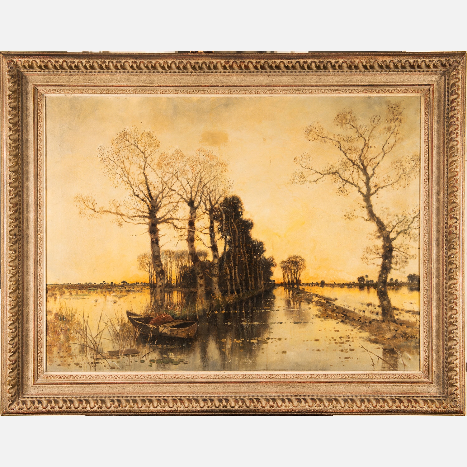 Karl Heffner | landscape with trees and water | MutualArt