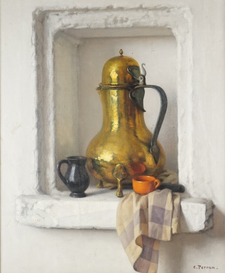 Charles Perron | Nature morte au cuivre | MutualArt