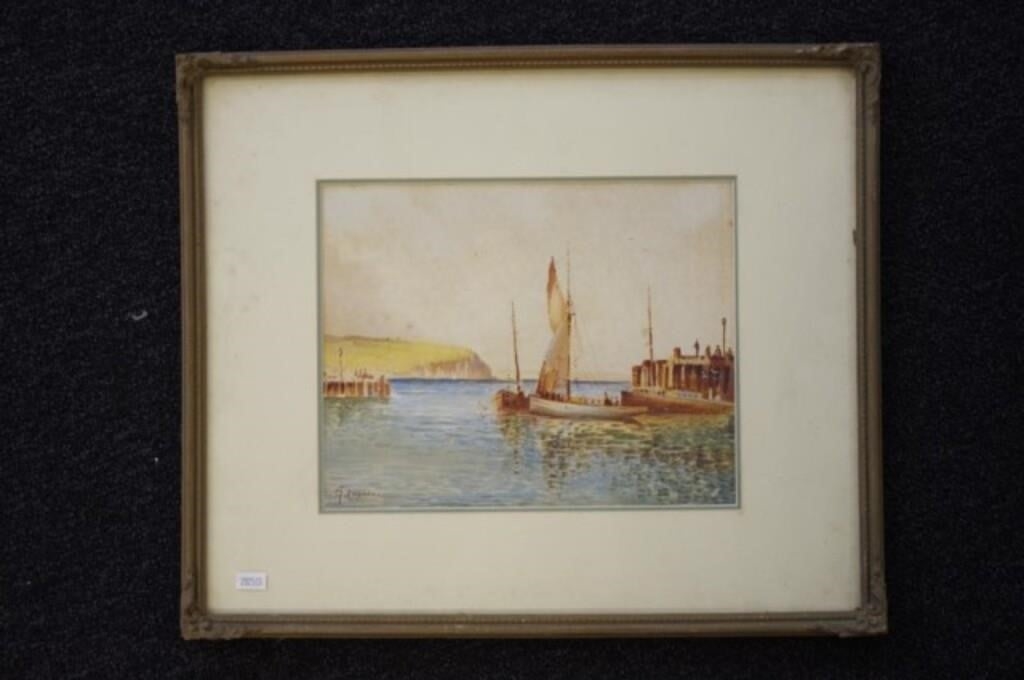 Gerald George Reginald Ansdell | Boats docking | MutualArt