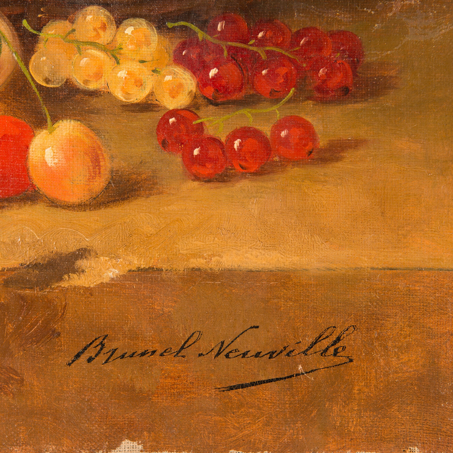 Alfred Brunel de Neuville | still life with berries and cherries ...