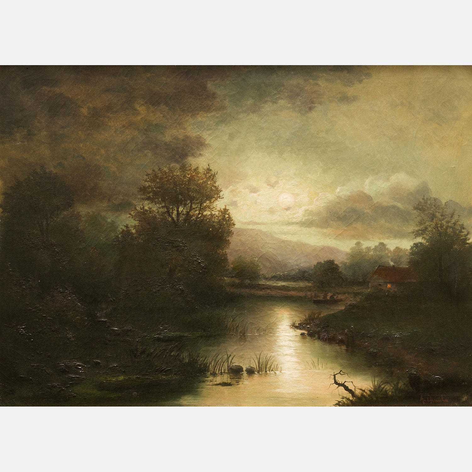 Adolf Chwala | landscape at moonlight | MutualArt