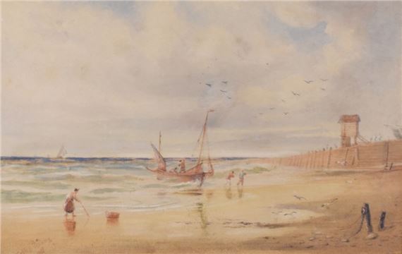 Anthony Vandyke Copley Fielding | - Watercolour - Ramsey Pier | MutualArt