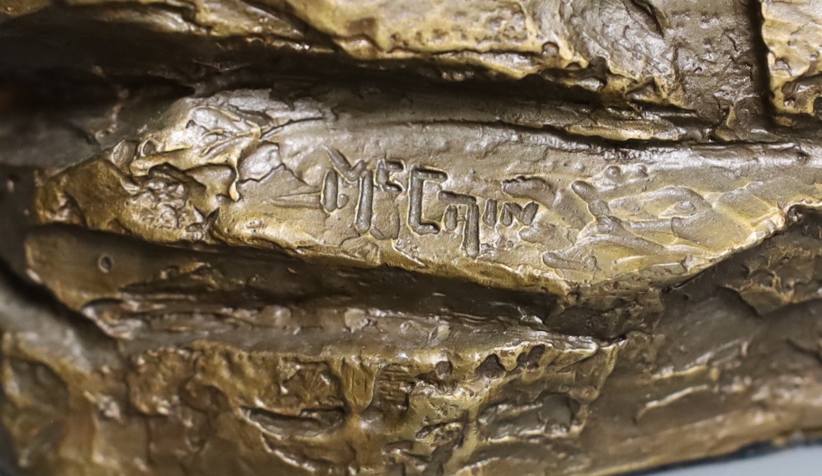 Buck McCain | A bronze figure group of a Native American kneeling next ...