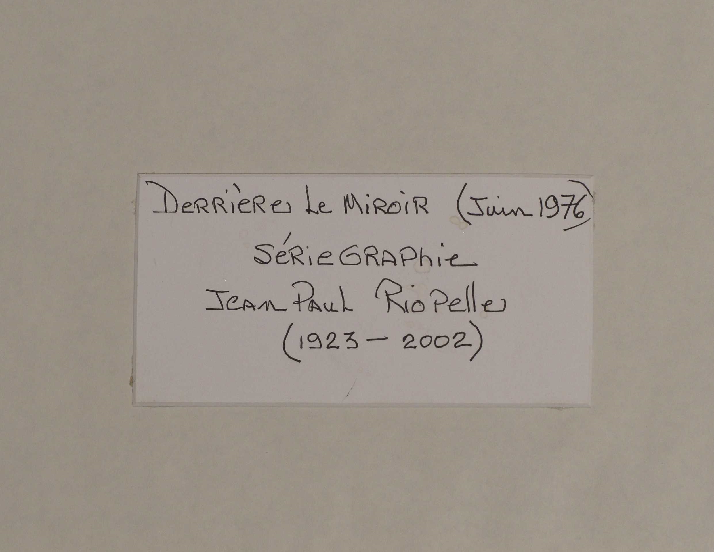 Jean-Paul Riopelle | Derrière le miroir Sérigraphie sur papier, non ...