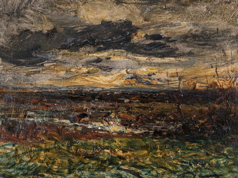 Francois-Auguste Ravier | Sky loaded with rising sun at Levaz | MutualArt