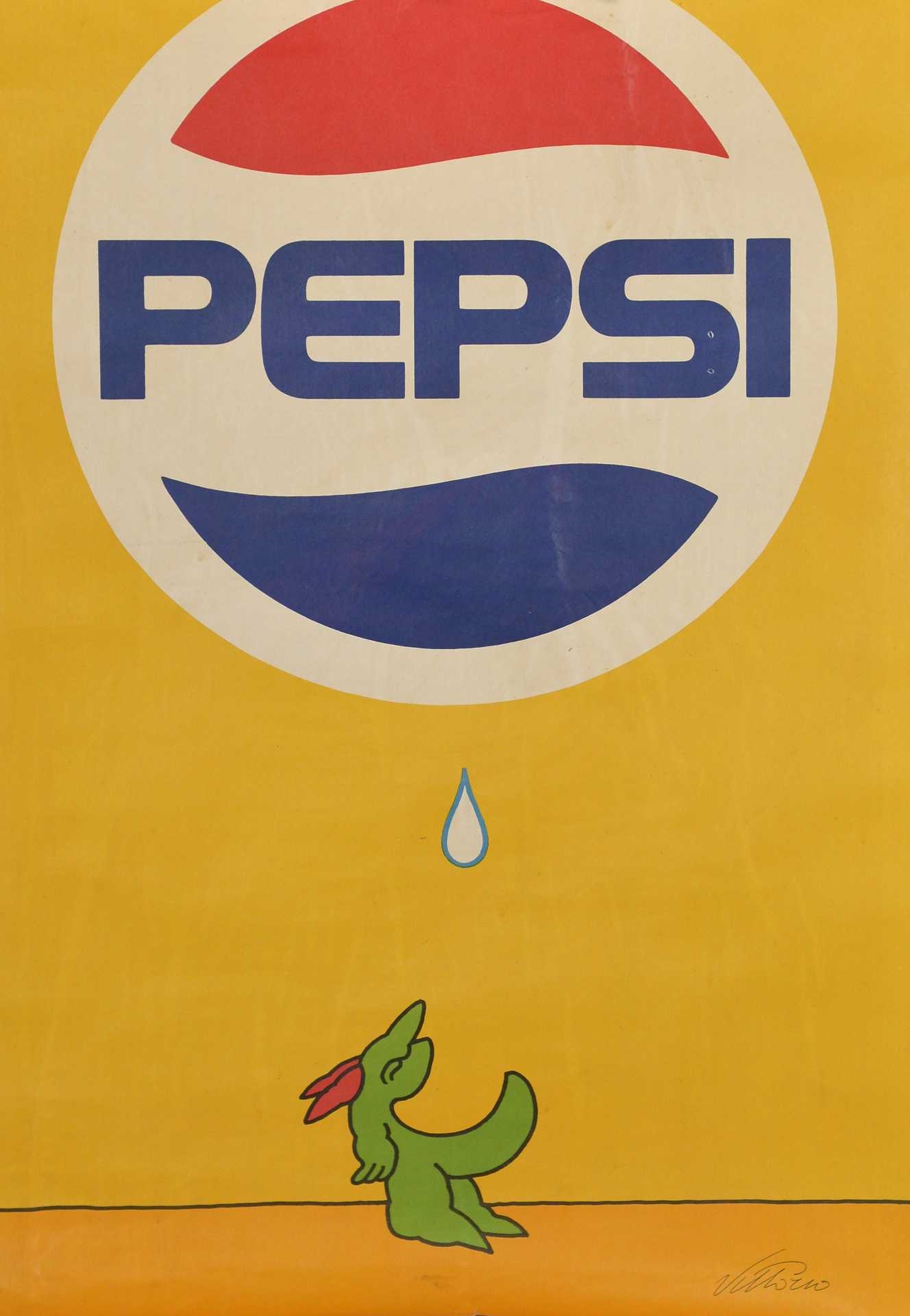Fiorucci Vittorio | Pepsi Affiche publicitaire, signée en bas à droite ...