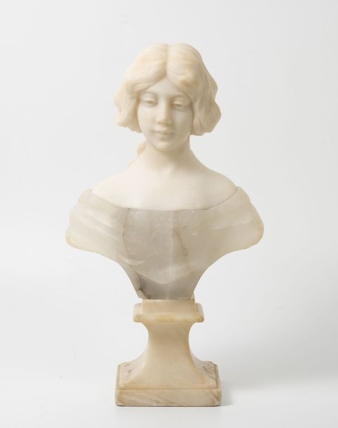 Gaetano Cellini | Sculpture in alabaster on pedestal. | MutualArt