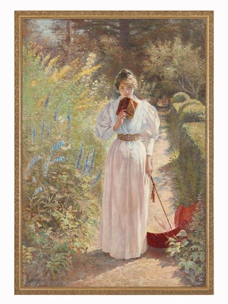 Georges Roux | Reading in a park | MutualArt