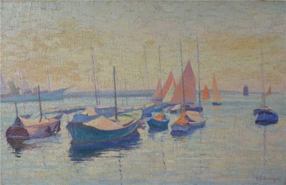 Victor Ferdinand Bourgeois | The sailboats | MutualArt