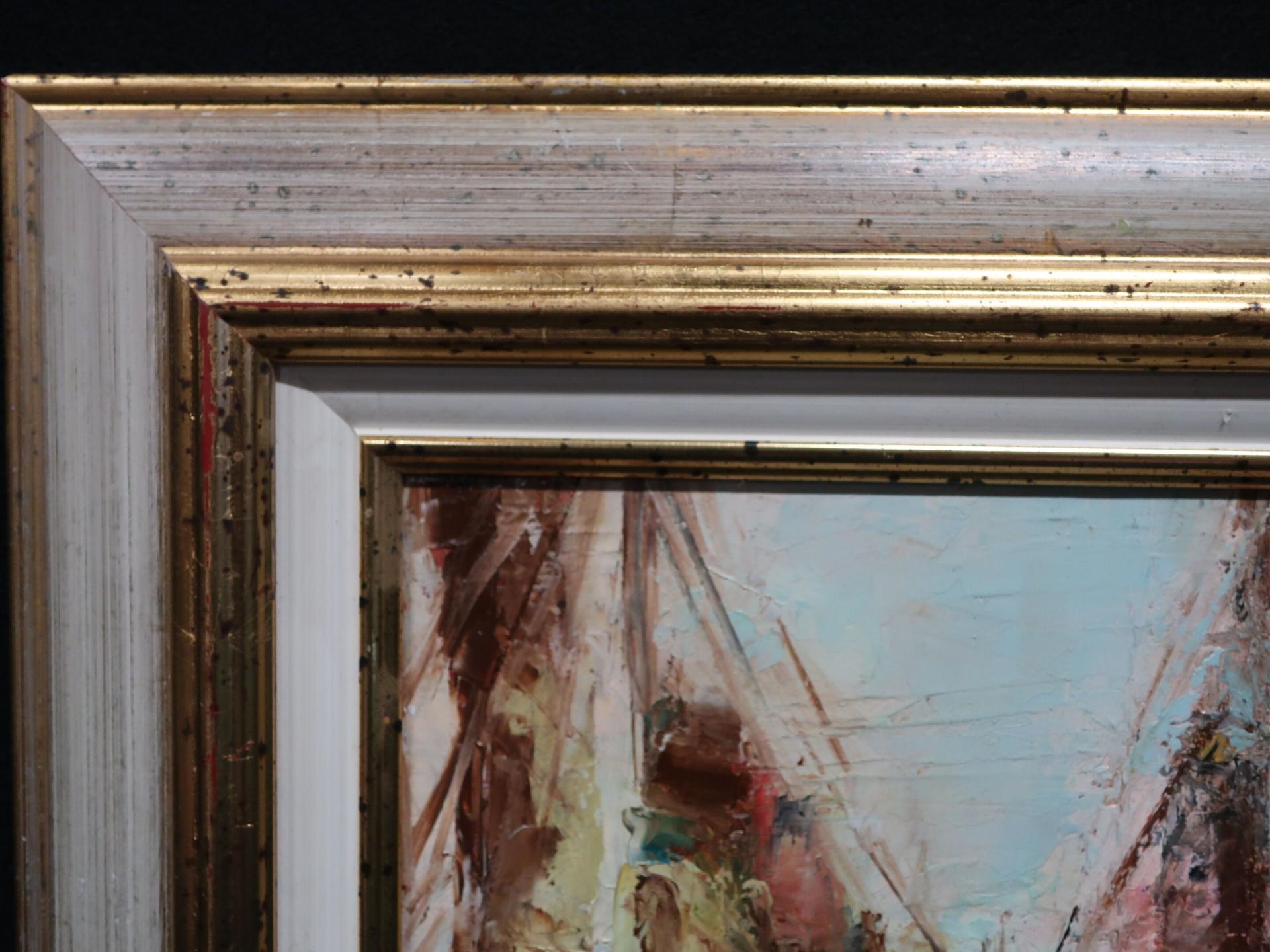 Maria Tinoco | TINOCO Maria : Un quai au nord. H.s.T. signée | MutualArt