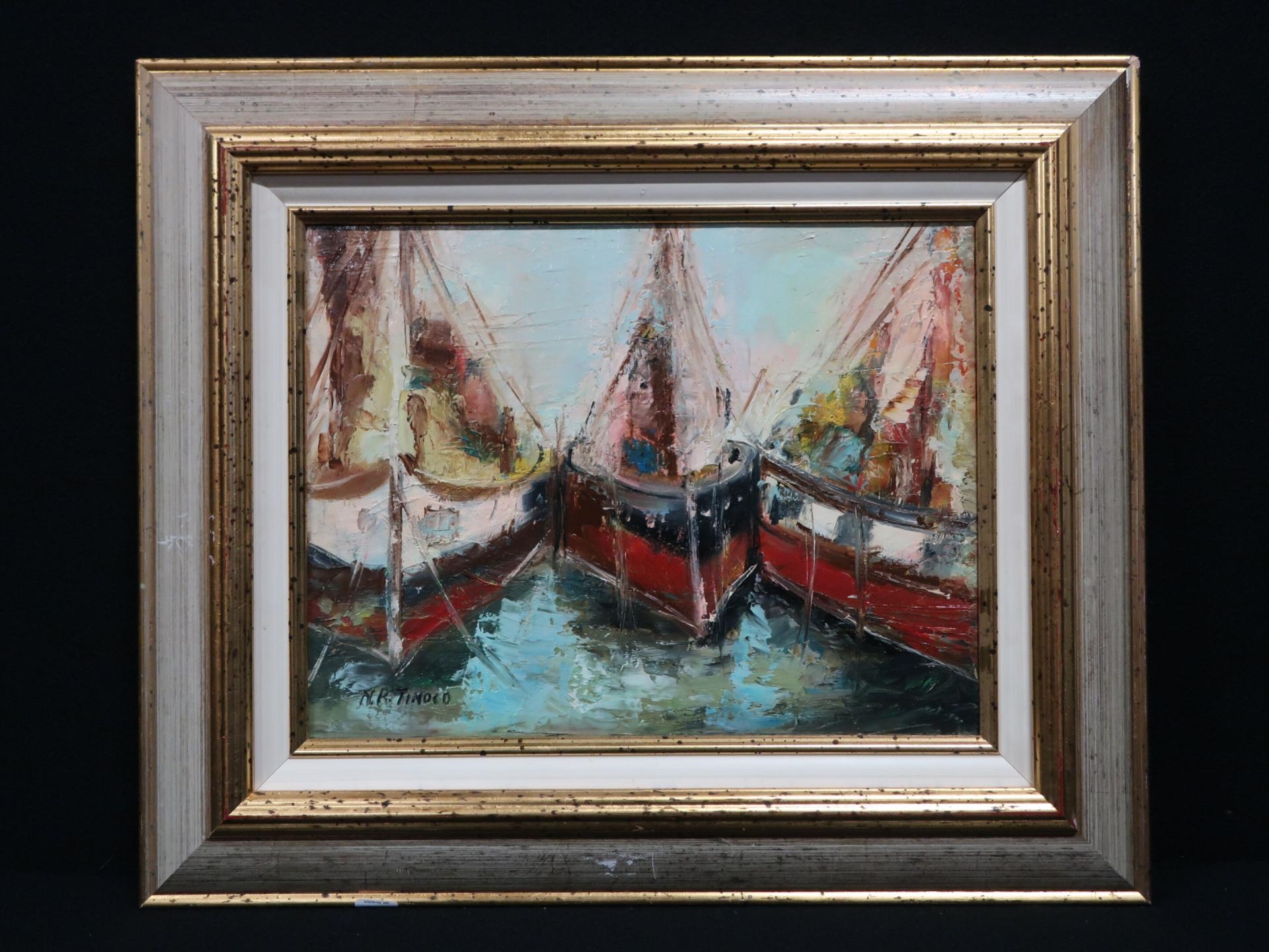 Maria Tinoco | TINOCO Maria : Un quai au nord. H.s.T. signée | MutualArt