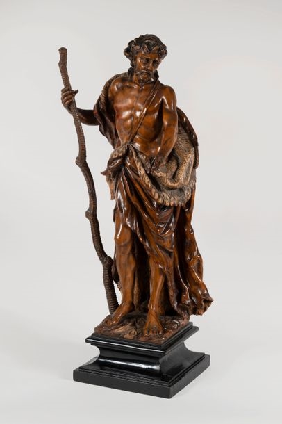 Flemish School 17th Century | Sculpture in natural wood representing ...