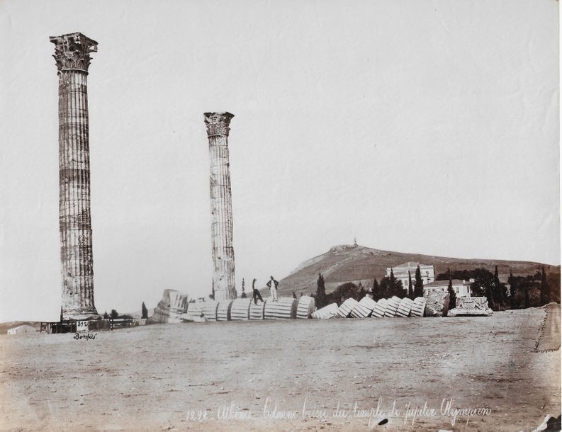 Félix Bonfils | Athens - Broken Column of the Temple of Jupiter ...
