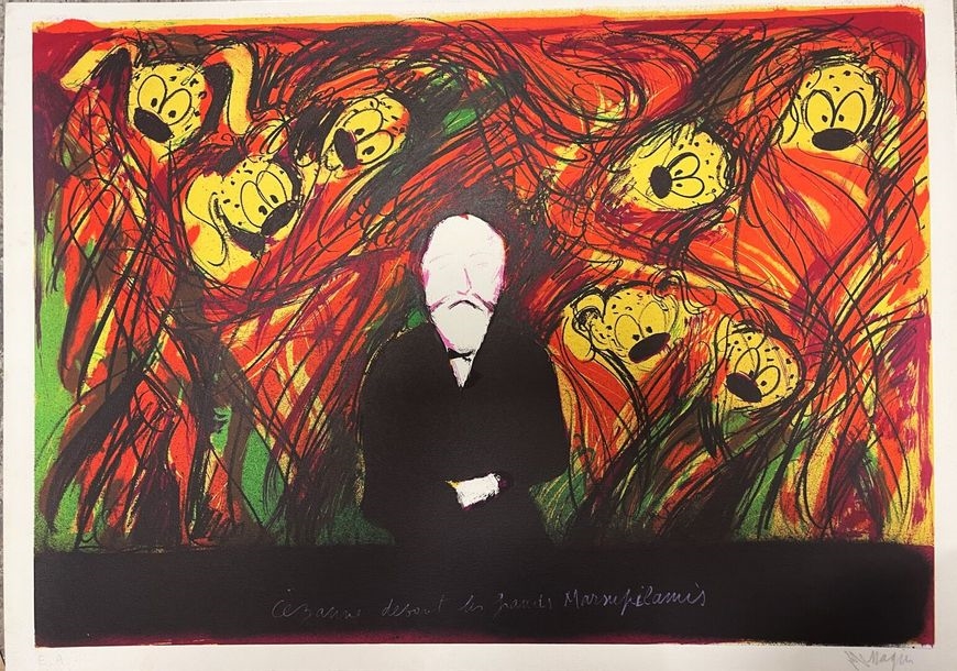 Jean Messagier | Cézanne in front of the big Marsupilamis | MutualArt