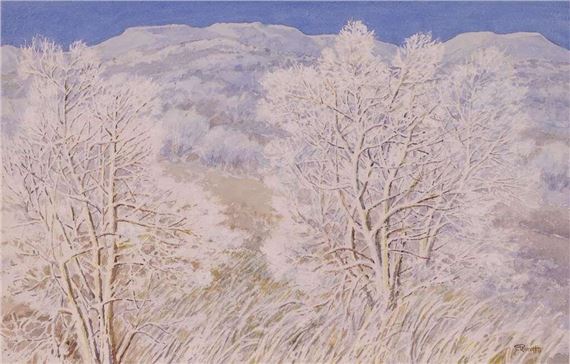 James Stanford Stan Perrott | WINTER TREES AND HILLSIDE; 1993 (1993 ...