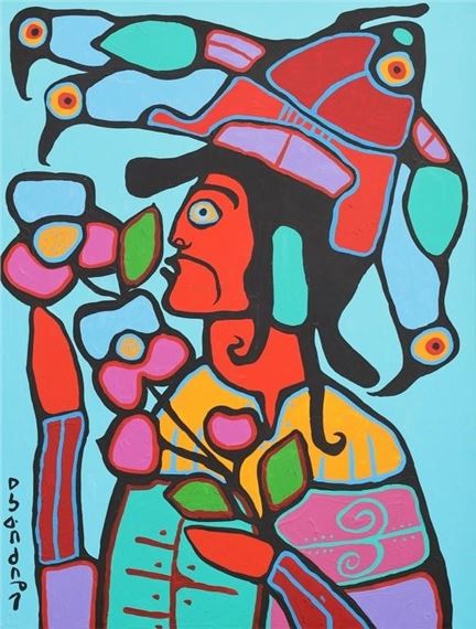 Norval Morrisseau | BIRD-FISH SHAMAN | MutualArt