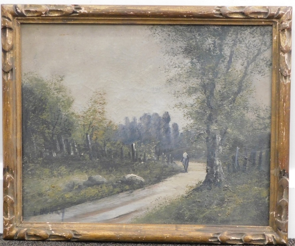 L. Henry | Figure on a path with clouds gathering | MutualArt