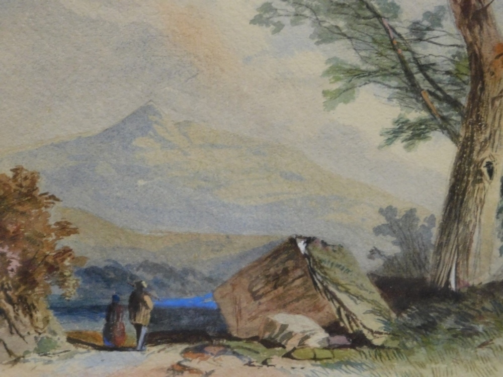 Henry Bright | Attributed to Henry Bright. Figure on a path before tree ...
