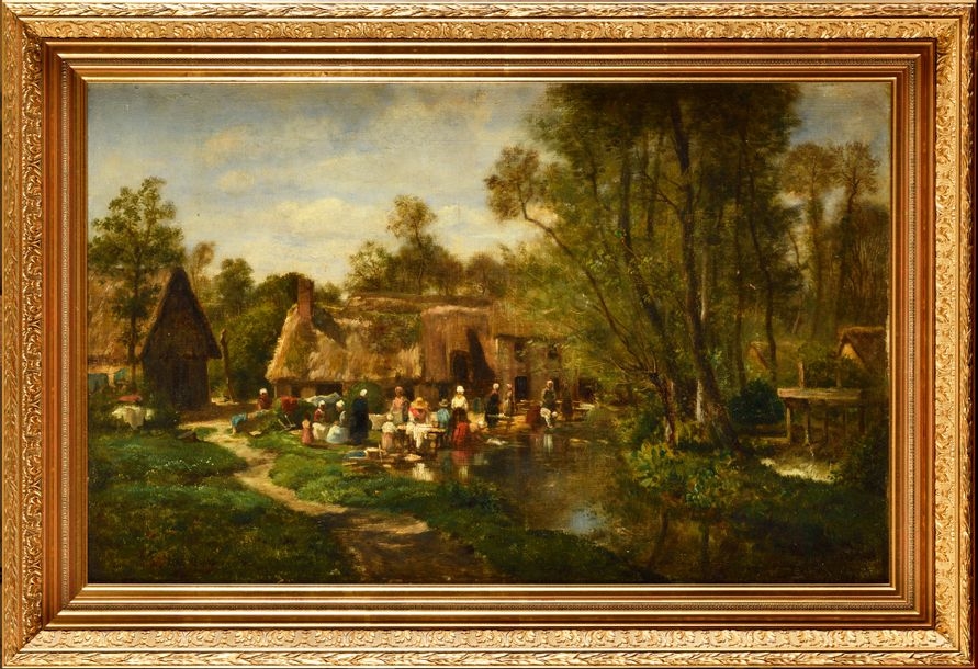 René Joseph Menard | The washerwomen | MutualArt