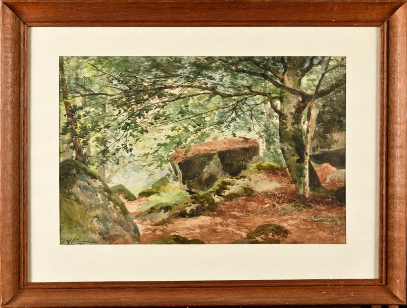 Auguste Allonge | Rocks in the forest of Fontainebleau | MutualArt