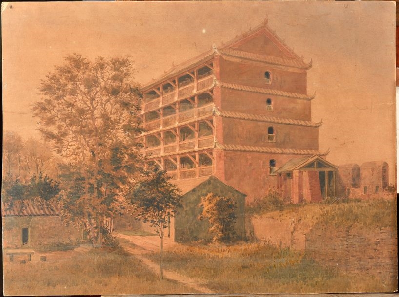 Michel Berthaud | The five-story pagoda (Zhenzai tower) north of the ...