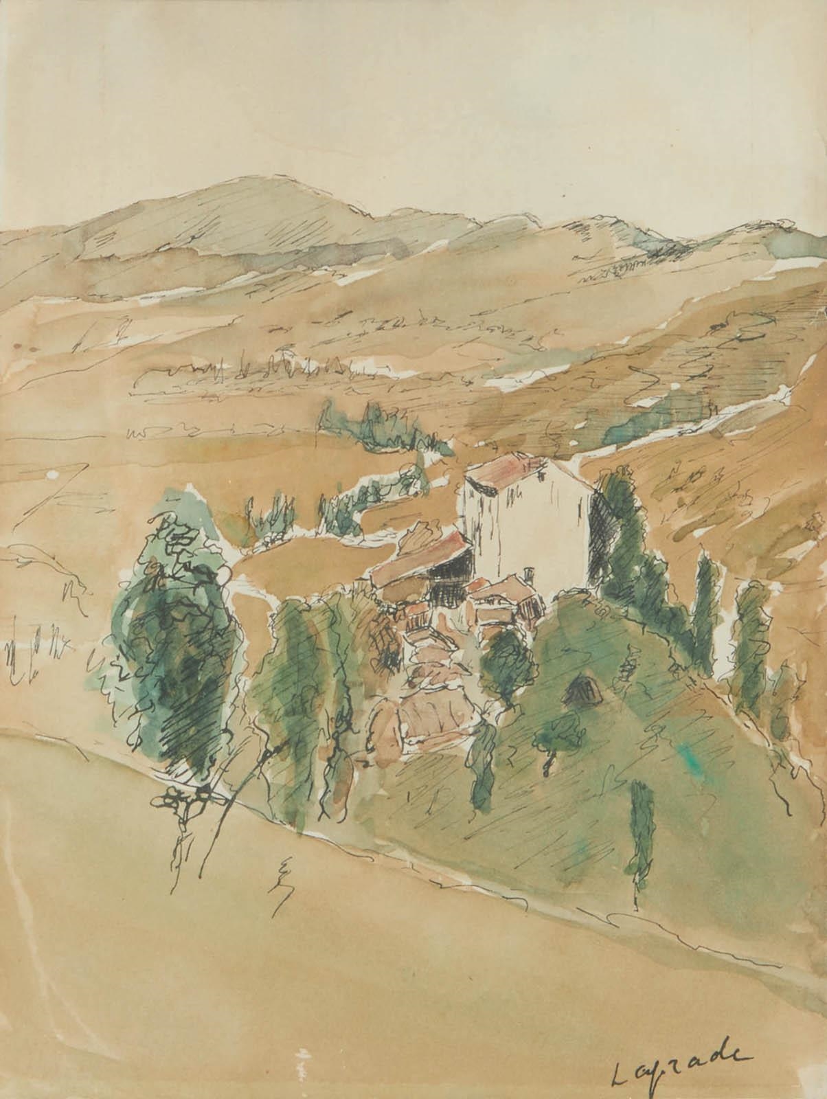 Pierre Laprade | Vue d’un village dans la vallée | MutualArt
