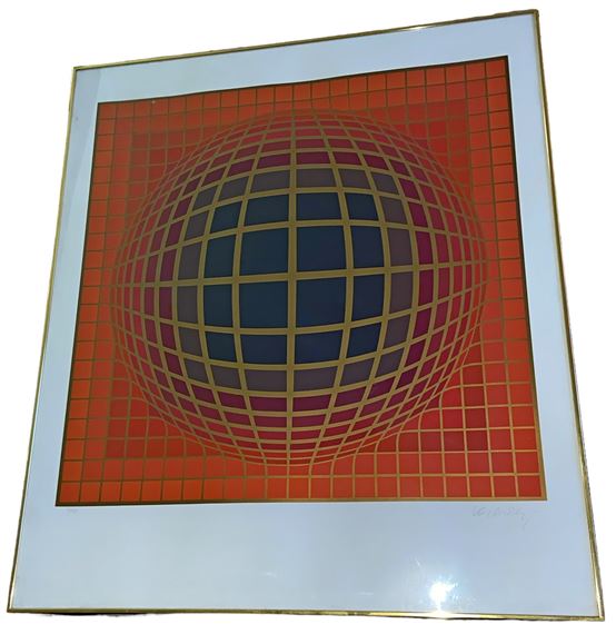 Vasarely Victor | VASARELY Kinetic Composition, Red Sphere | Compare similar artworks | MutualArt