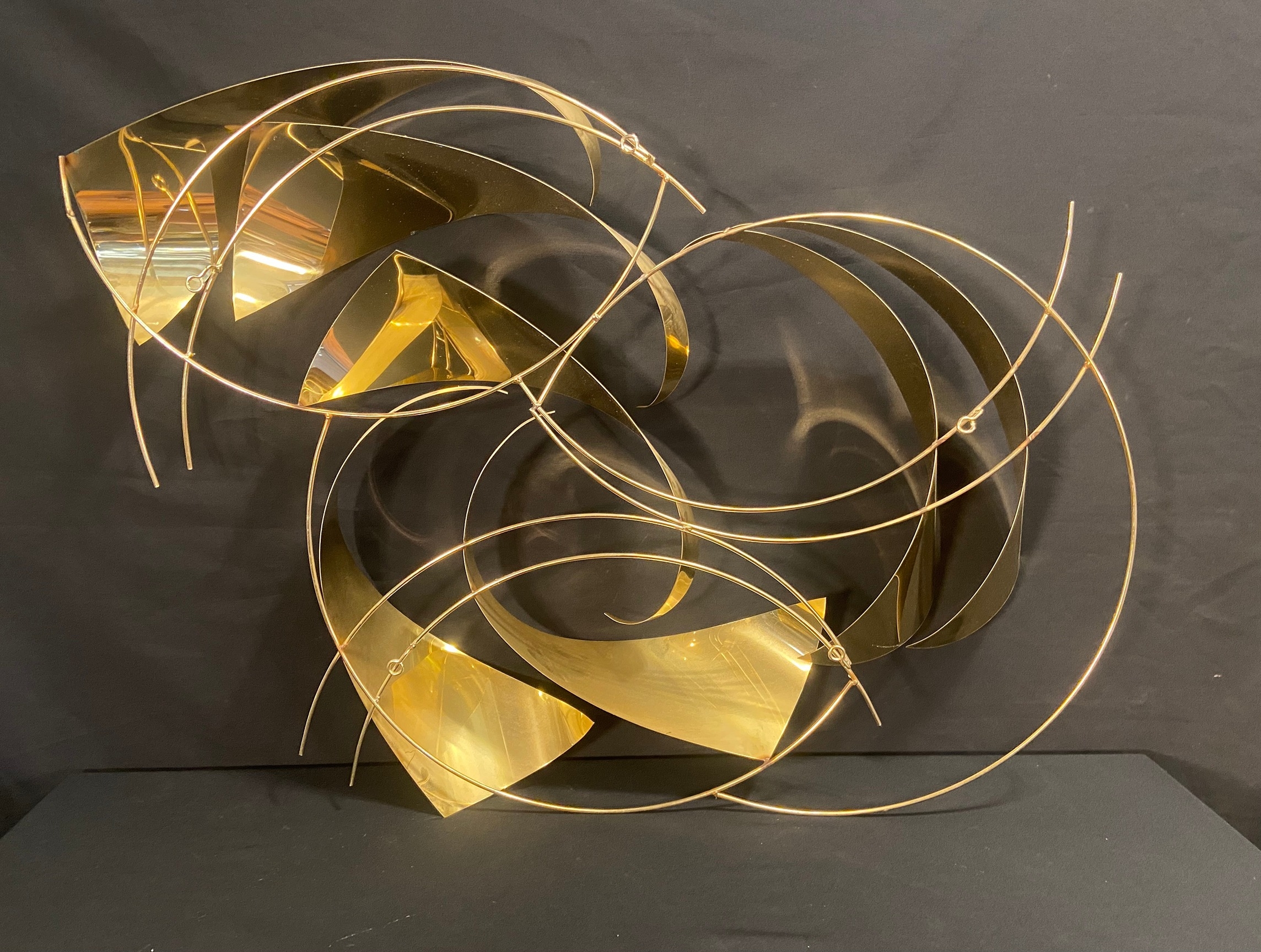 Curtis Jeré | CURTIS JERE Abstract Brass Wall Sculpture | MutualArt