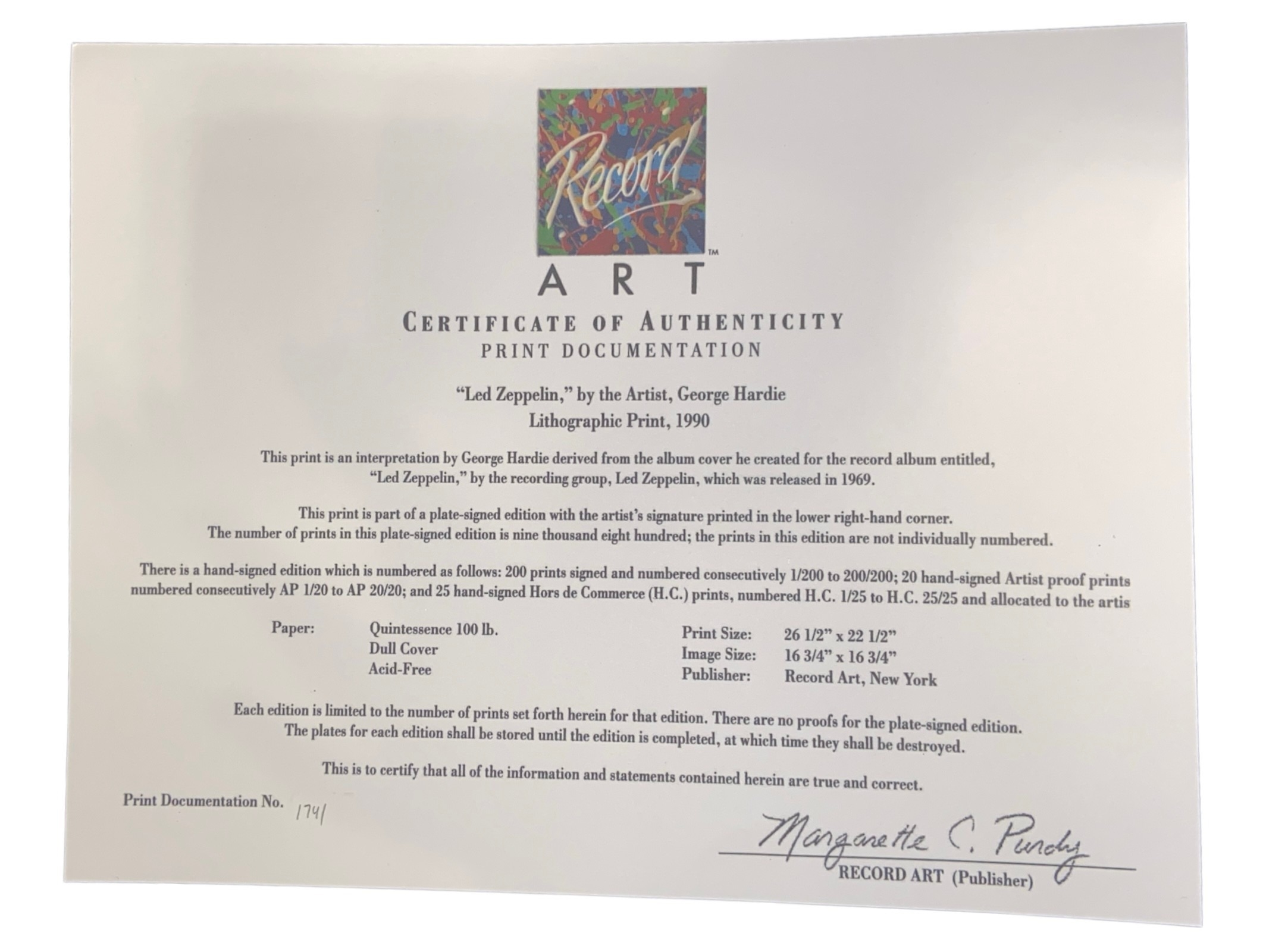 George Hardie | 1990 LED ZEPPELIN GEORGE HARDIE Lithograph | MutualArt