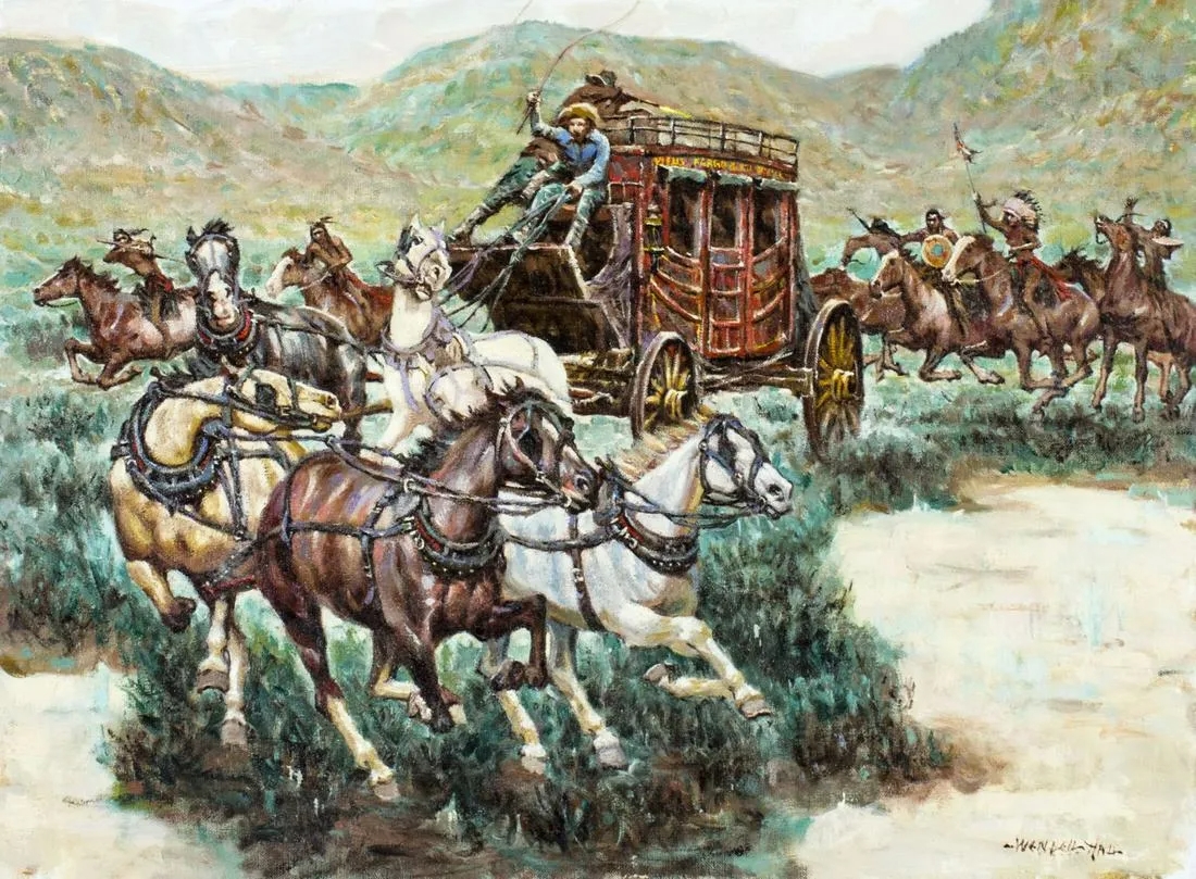 Wendell Hall | Stagecoach Attack | MutualArt